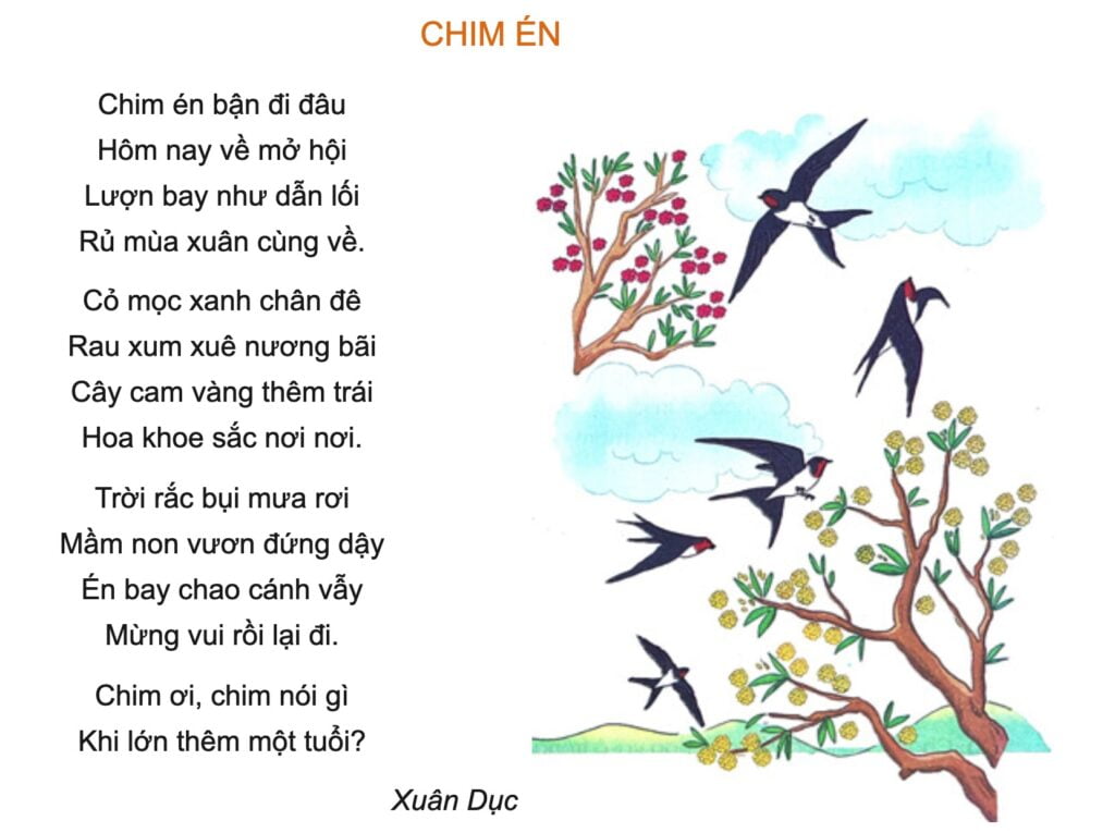 Bài thơ Chim én (Xuân Dục)